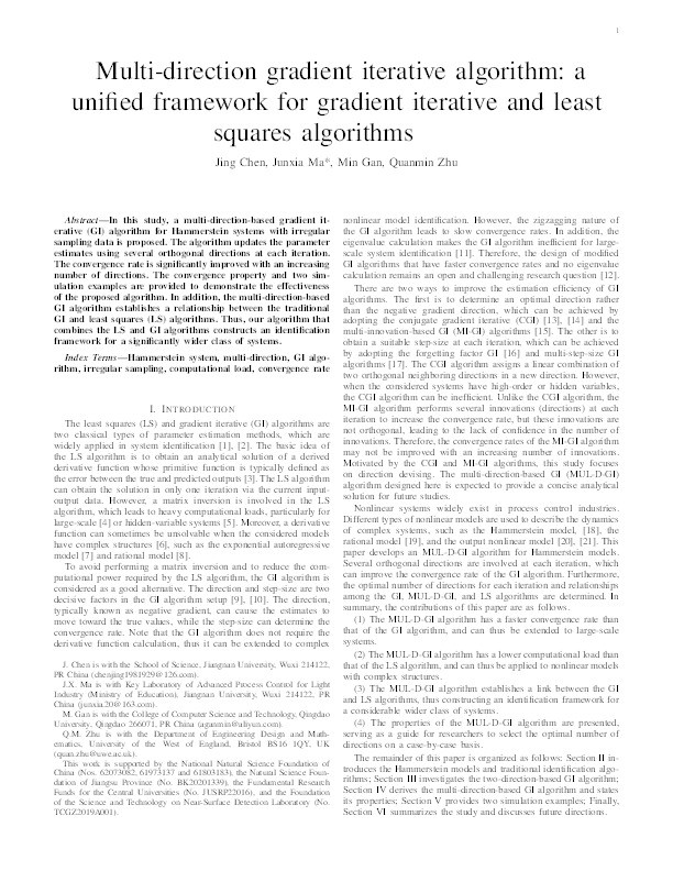 Multi Direction Gradient Iterative Algorithm A Unified Framework For Gradient Iterative And 7423