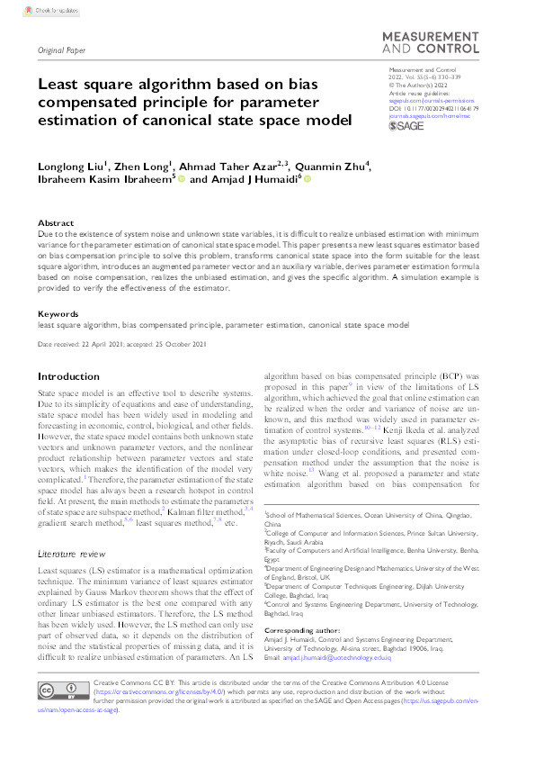Least Square Algorithm Based On Bias Compensated Principle For Parameter Estimation Of Canonical